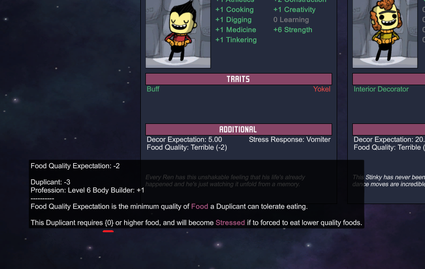 Start game tooltip bug in food expectation in start screen - Oxygen Not ...