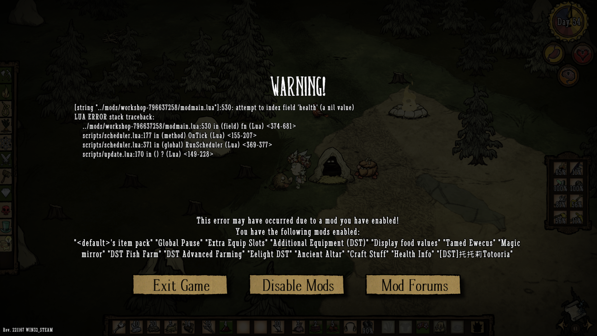 Crash whenever I craft Vargling? - [Don't Starve Together] Mods and ...