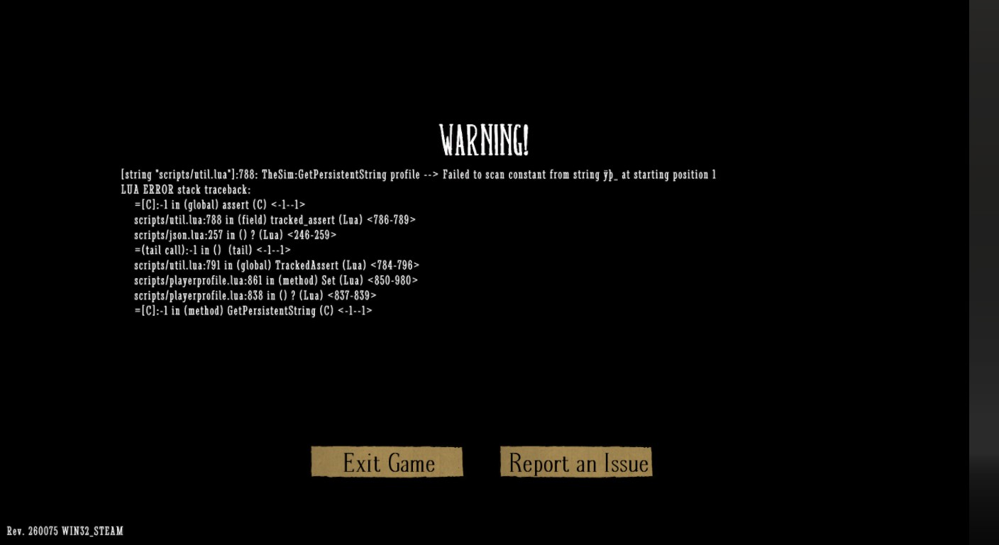 game does not work, opens up with a warning. - Don't Starve Together ...