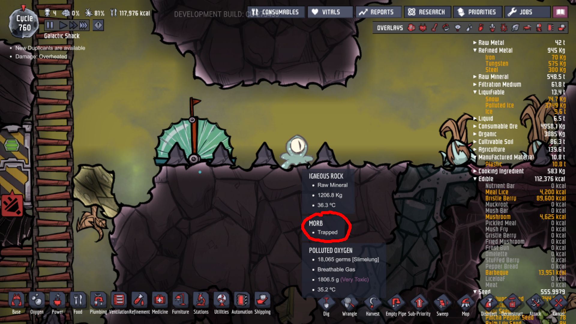 Trapped morb pictured outside of trap - Oxygen Not Included - Klei ...