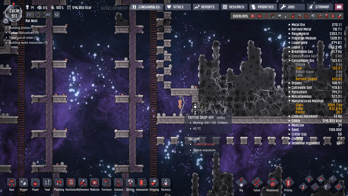 Critter Drop-Off reporting all the critters on the map. - Oxygen Not ...