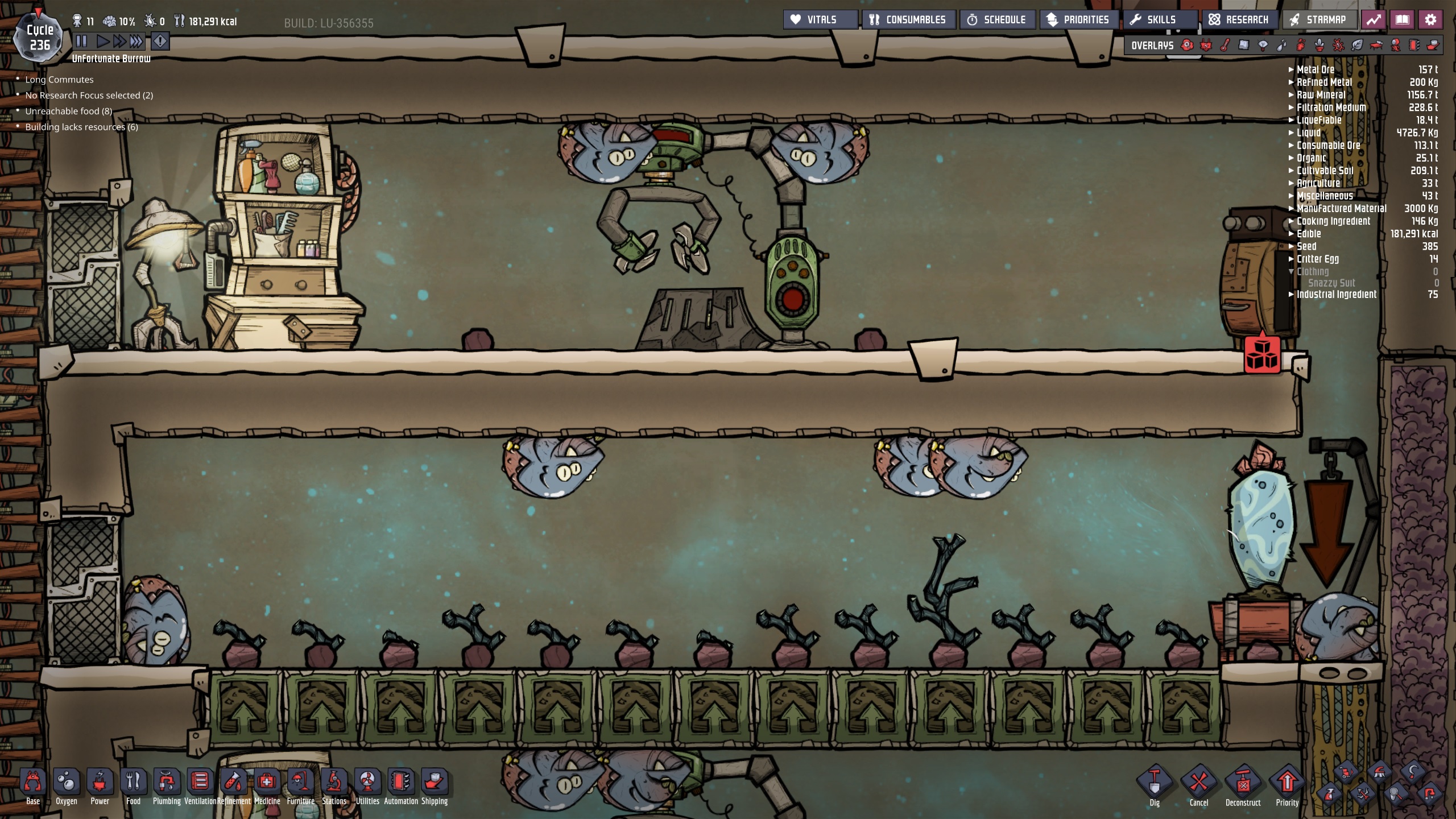 Aridio glossy drecko ranch before HVACs - [Oxygen Not Included ...