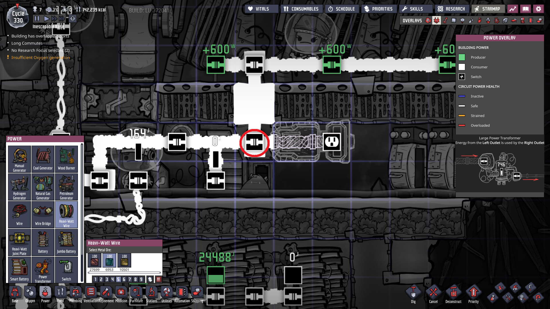 Heavy-Watt Wire construction cannot be started from specific Joint ...