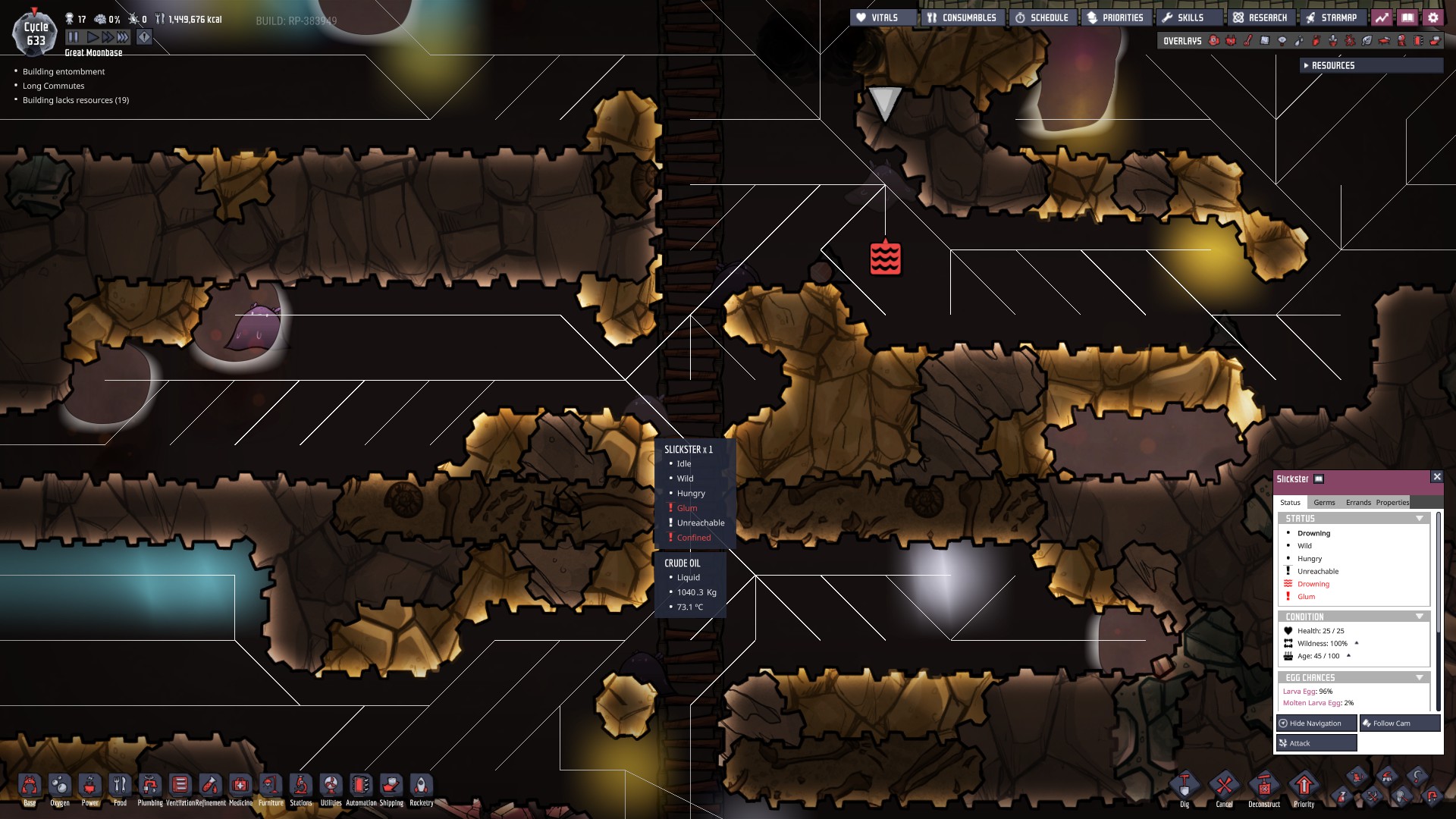 Slicksters confine themselves in rock - Oxygen Not Included - Klei ...