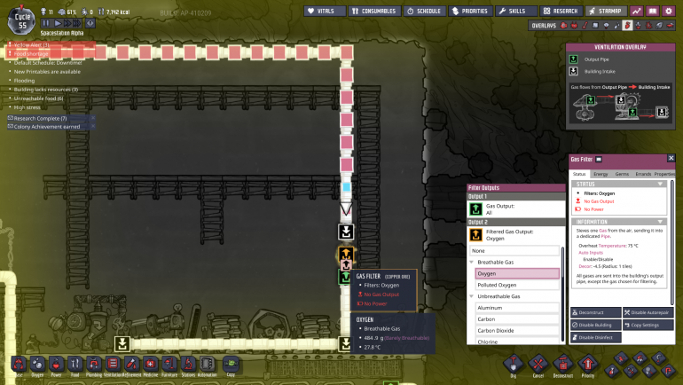 gas filter no gas output - Oxygen Not Included - Klei Entertainment Forums