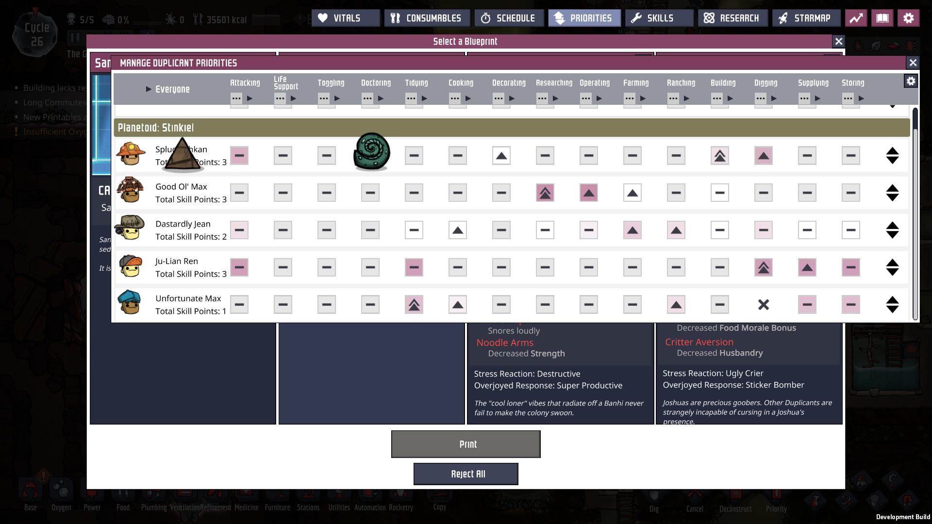 UI - Blueprints - Manage Duplicant Priorities - Oxygen Not Included ...
