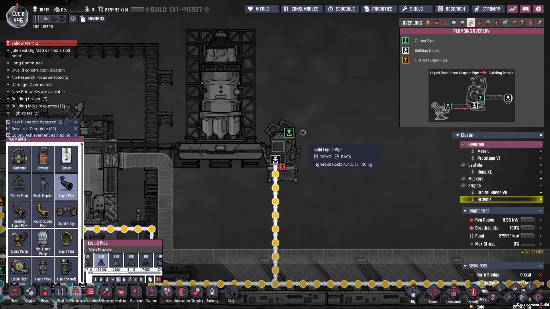 game freeze when building pipe on rocket liquid-loader outport - Oxygen ...