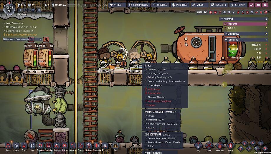 Dupes display eating animation when operating machinery - Oxygen Not ...