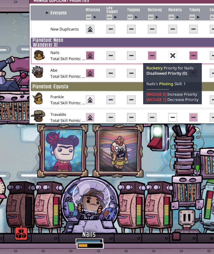 Pilot dupes ignore Rocketry priority setting - Oxygen Not Included ...