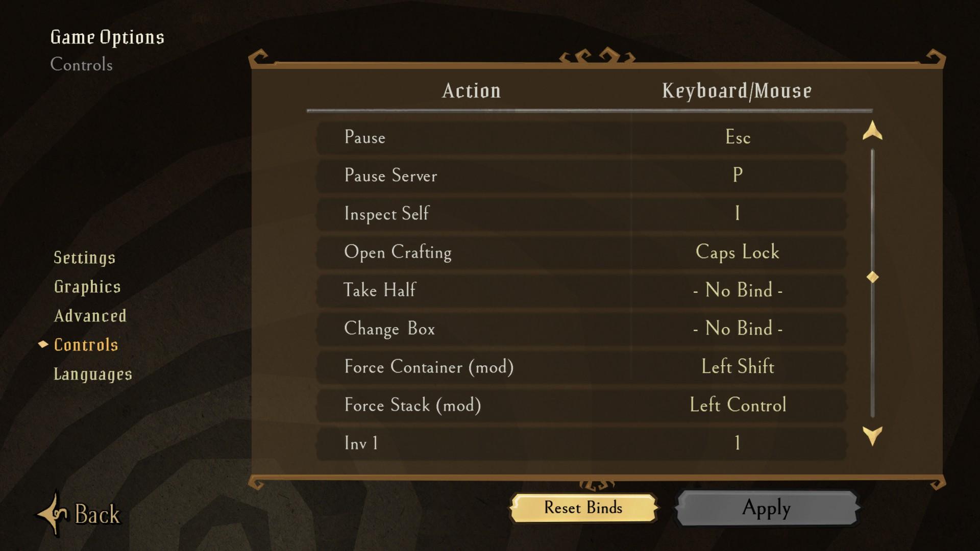 How to set the Pause key to No bind? - [Don't Starve Together] Beta ...