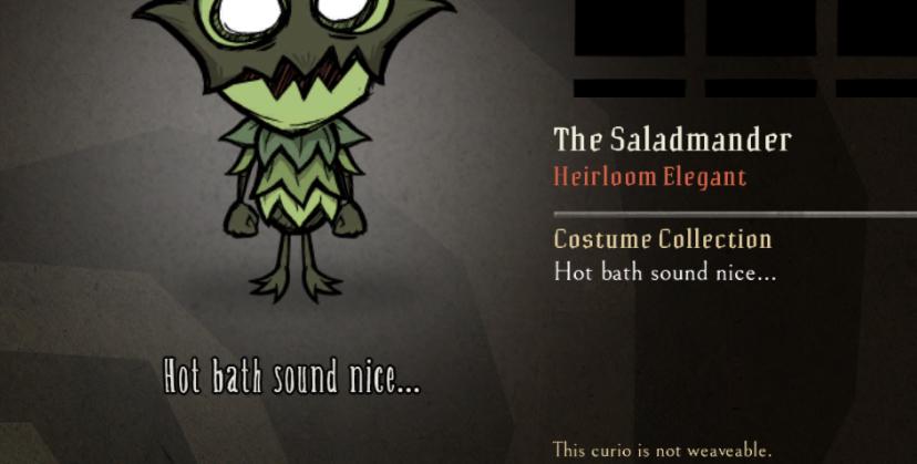 Description for wormwood’s Saladmander costume is written from Wormwood ...