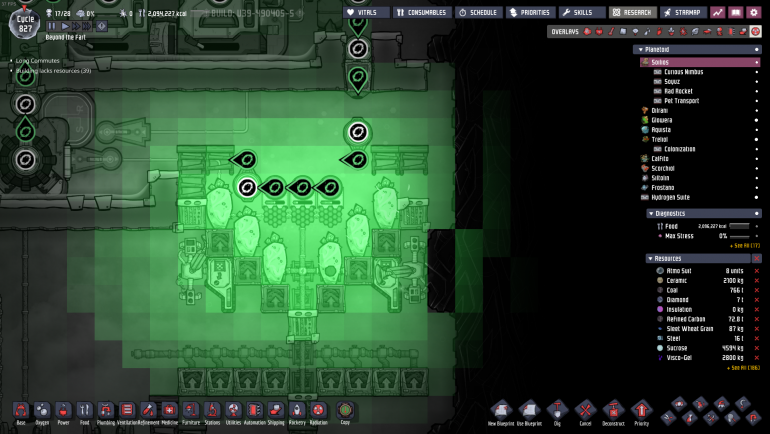 Neutronium under Chlorine geyser spawning rads - Oxygen Not Included ...