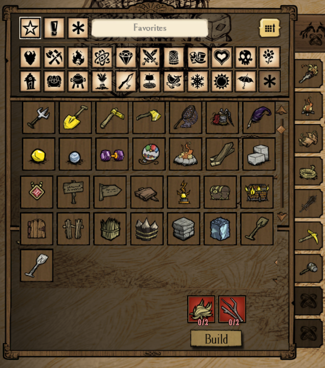 Show off your favorites tab! - [Don't Starve Together] Beta Branch ...