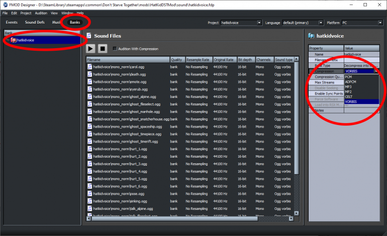 [Tip] Sound/FMOD files too big? Try this! - Tutorials and Guides - Klei Entertainment Forums