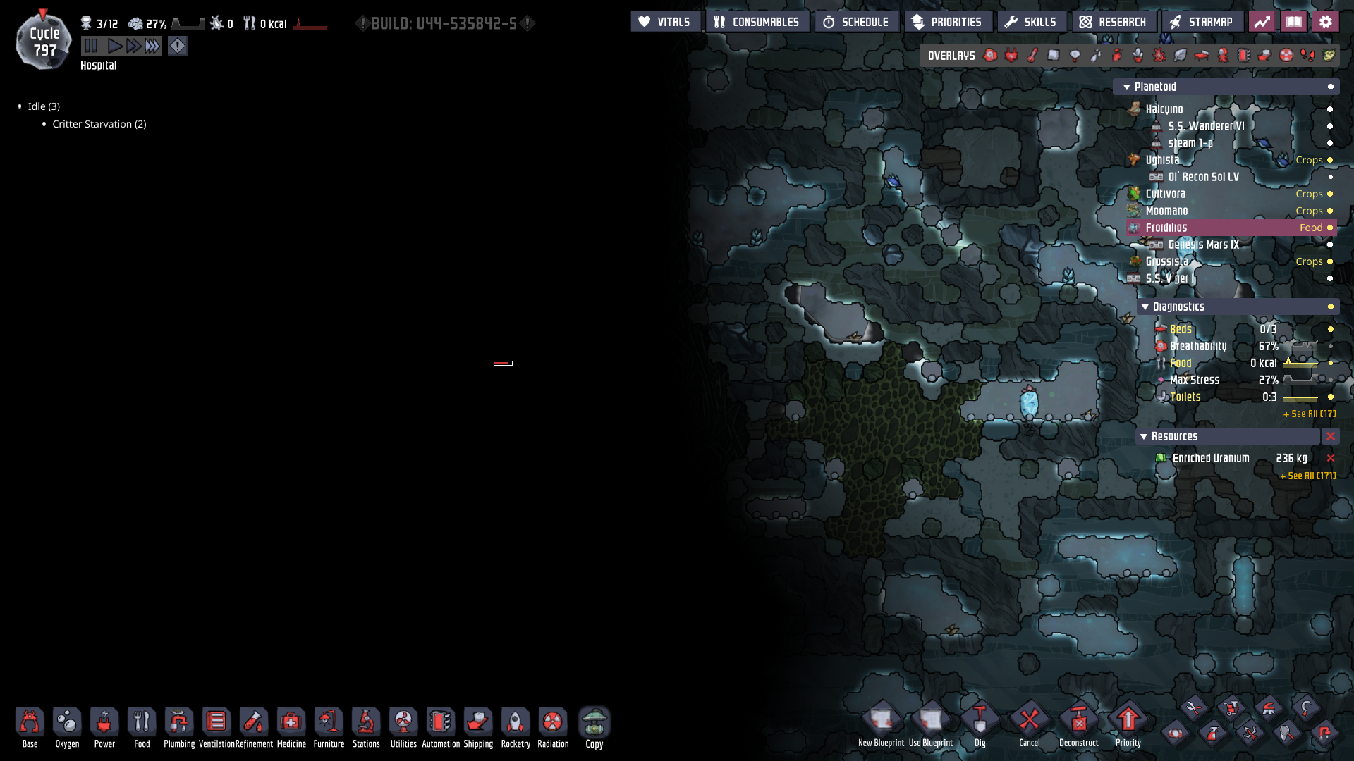 Planetoid displaying health bar outside the borders - Oxygen Not Included - Klei Entertainment ...