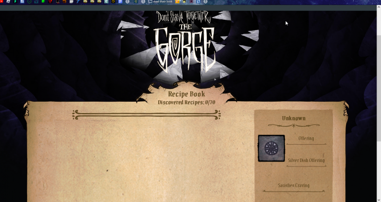 Gorge Recipe Book Page is Broken - Other Klei Services - Klei ...