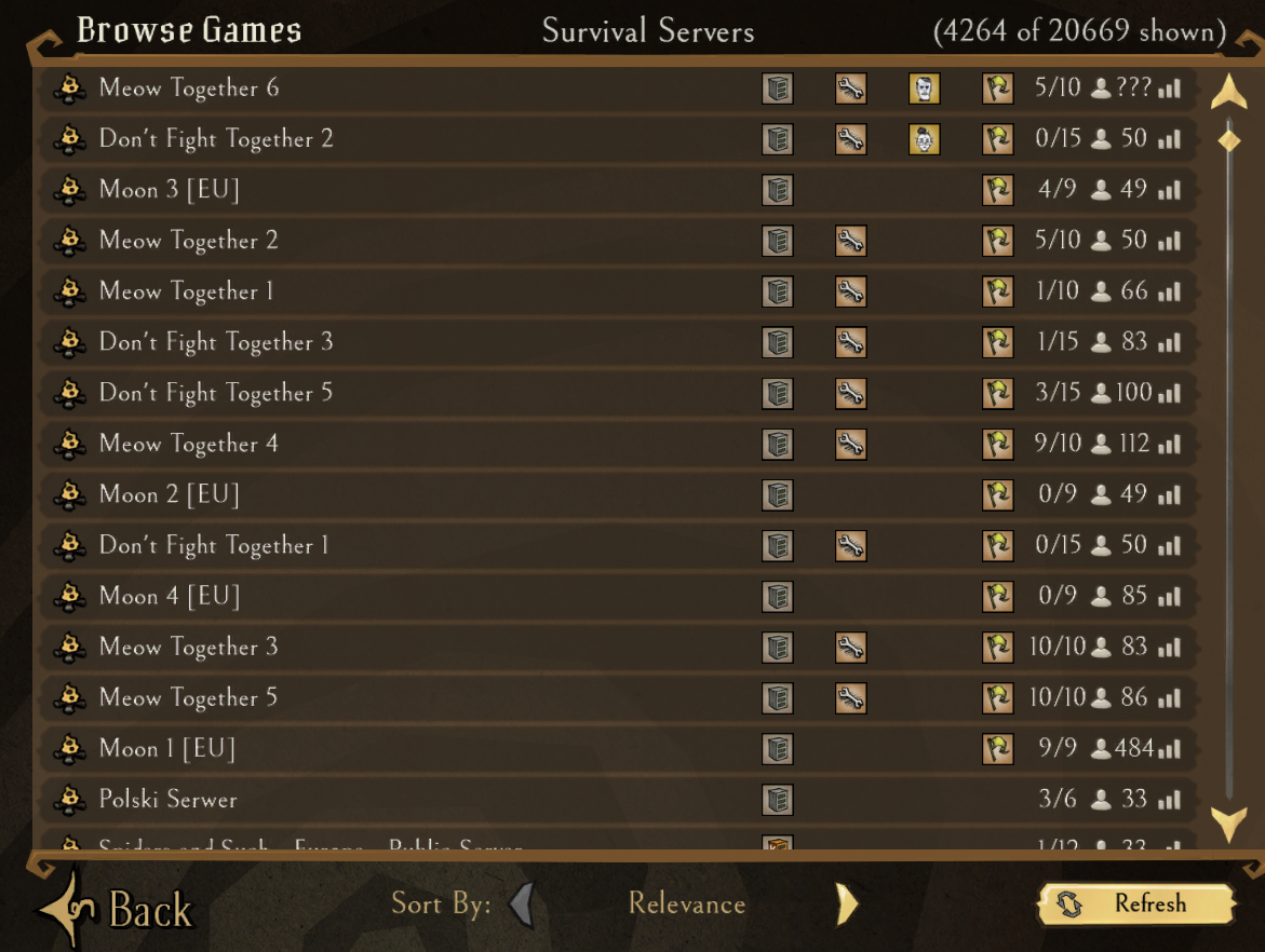 Sort BY: Relevance tab in browser games should be sorted also my A-z ...
