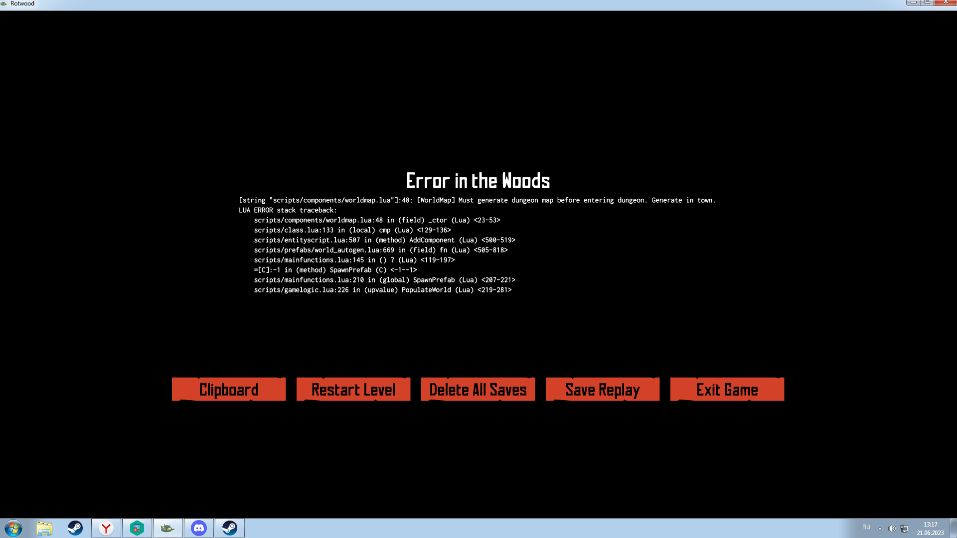 I don’t know exactly why the game broke, but there is definitely some kind of error - Rotwood ...