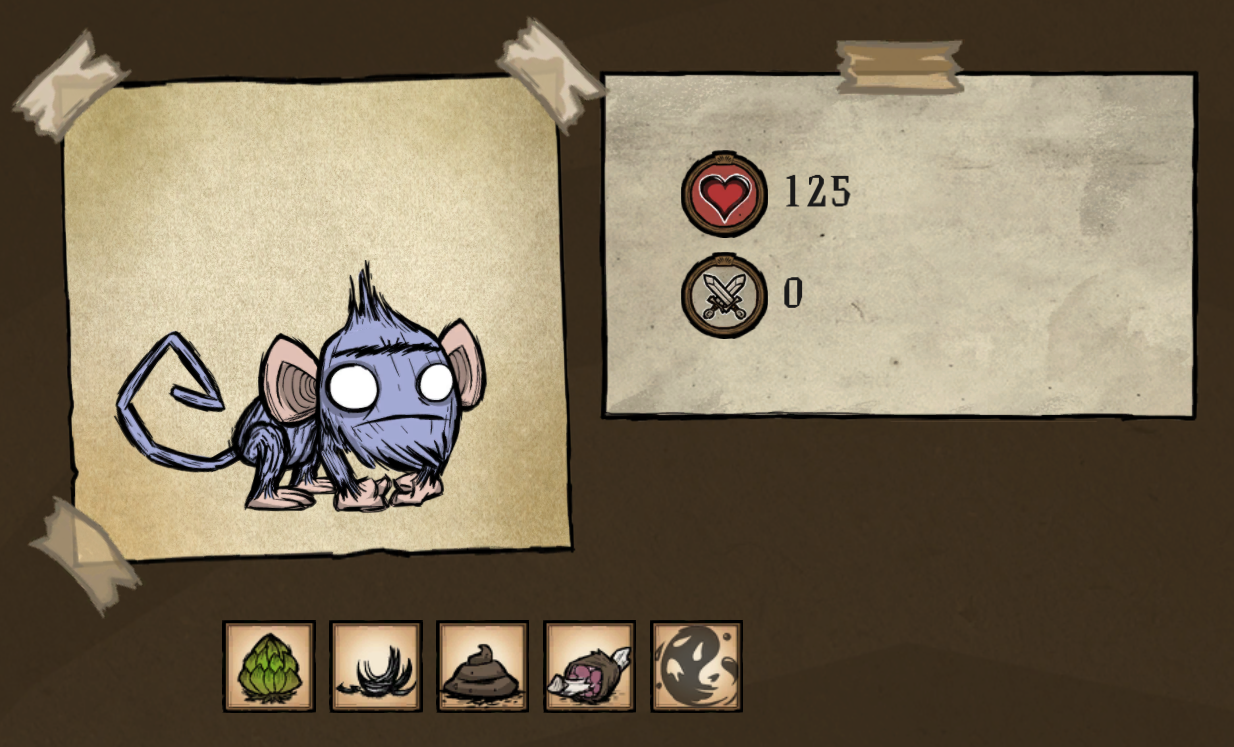 Scrapbook listing error; Splumonkey - Don't Starve Together - Klei ...