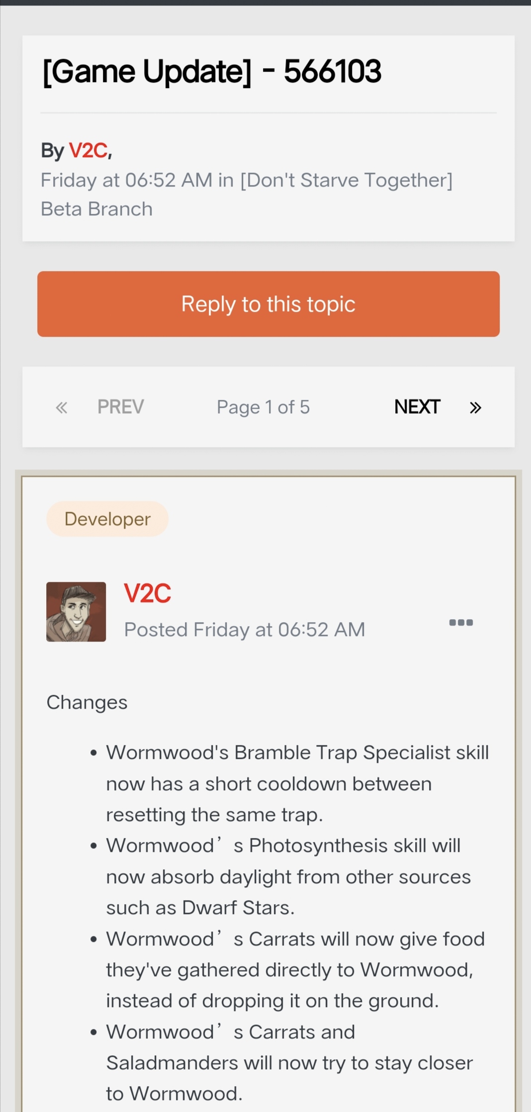 JoeW：“We will be working to better improve communications with players ...