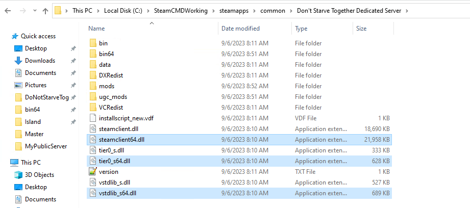 Dontstarve_Dedicated_Server_Nullrenderer_X64 Is Missing Steam DLLs ...