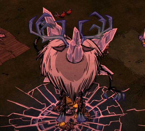 Deerclops missing face because he destroyed enough structures to make ...