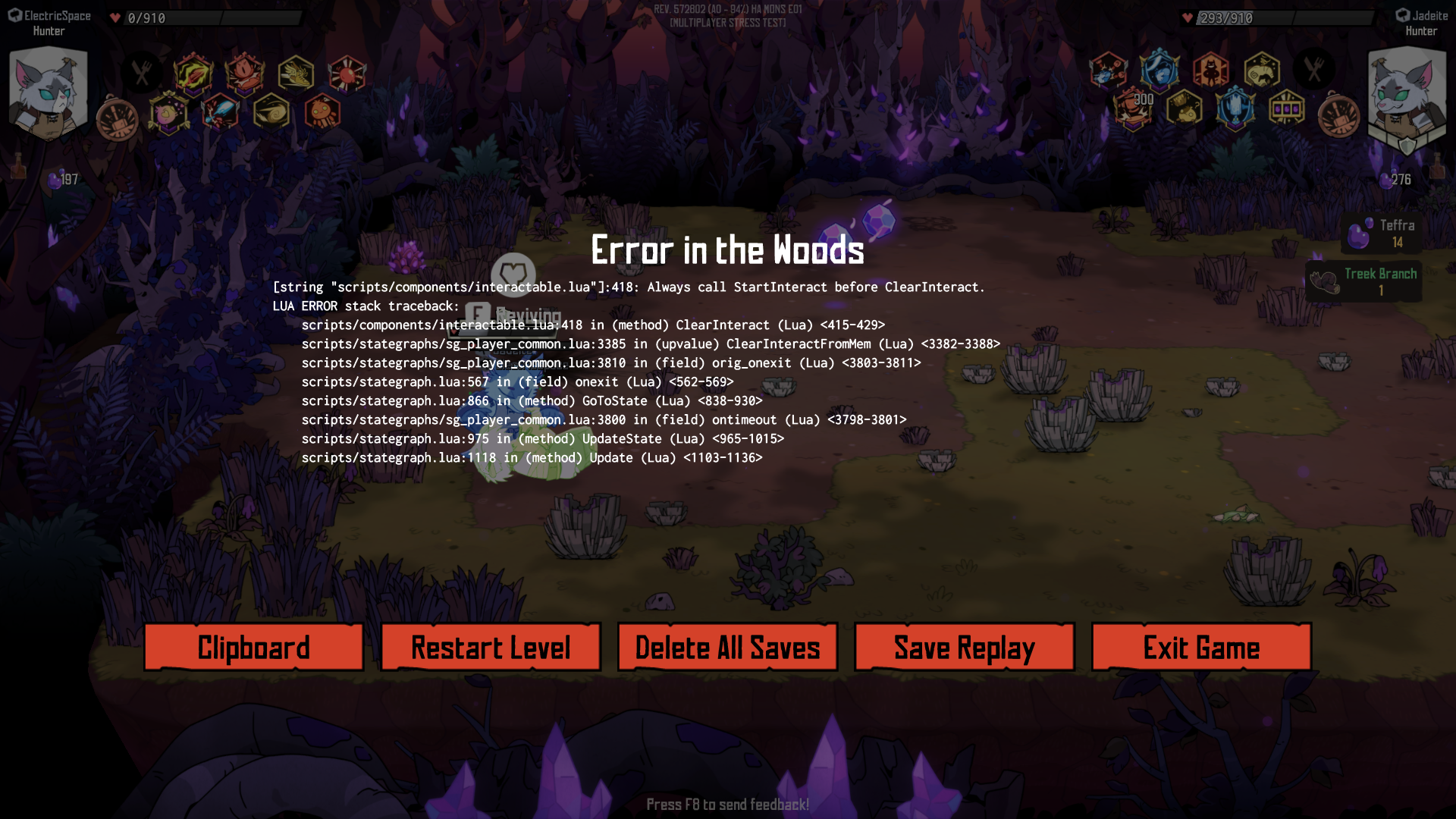 Game crashes when reviving a friend - Rotwood - Playtest - Klei ...