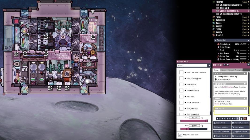 Storage Bin not showing contents - Oxygen Not Included - Klei ...