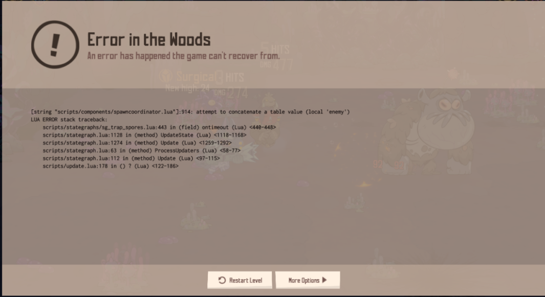Crash during Blisterbane Bog - Rotwood - Playtest [ARCHIVE] - Klei ...