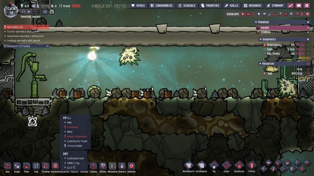 Pips Getting Confined Inside Natural Tiles - Oxygen Not Included - Klei ...