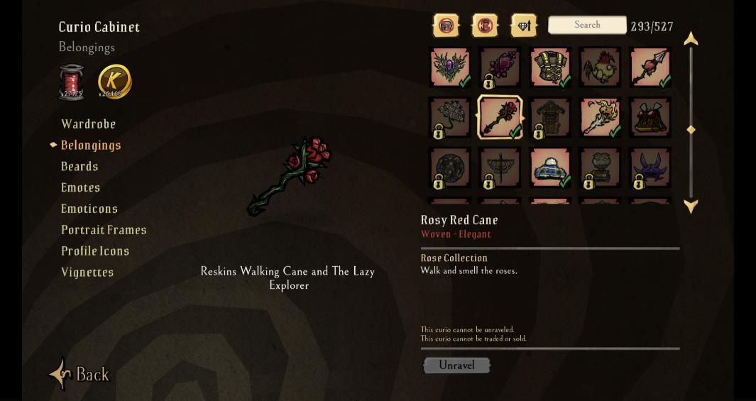 Rosy Red Cane displays as Elegant and not Loyal - Don't Starve Together ...