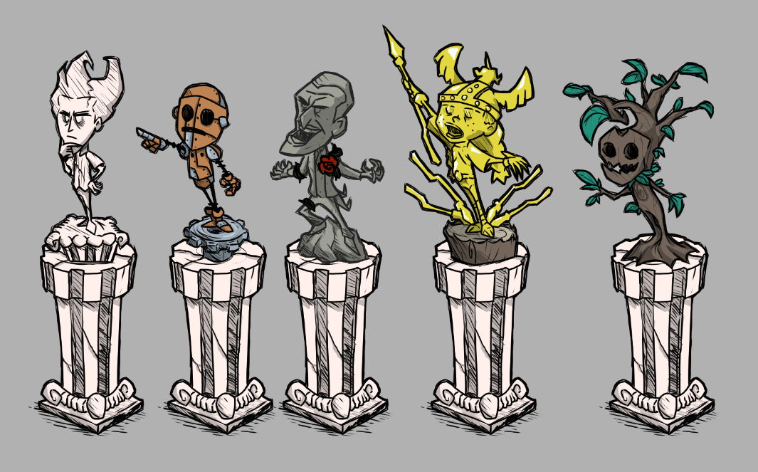 Pedestals,Character Statues-More Decorations - [Don't Starve Together ...
