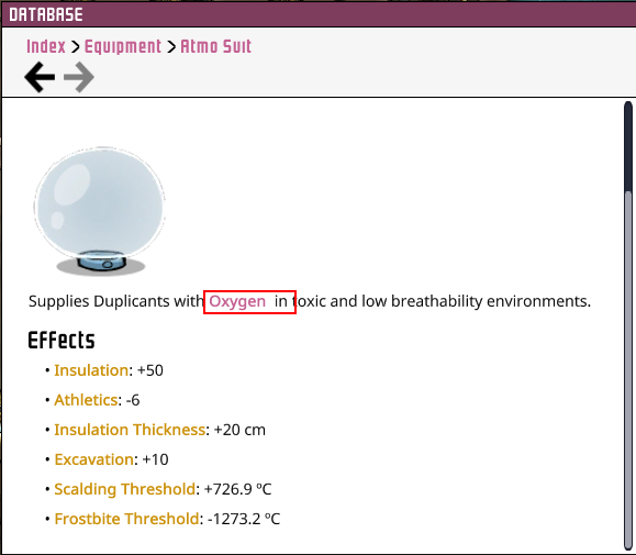 [Typo] Extra space in Atmo Suit database entry - Oxygen Not Included ...