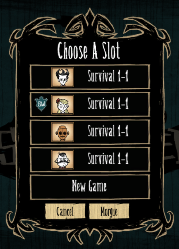 More save slots - [Don't Starve Together] Suggestions and Feedback ...