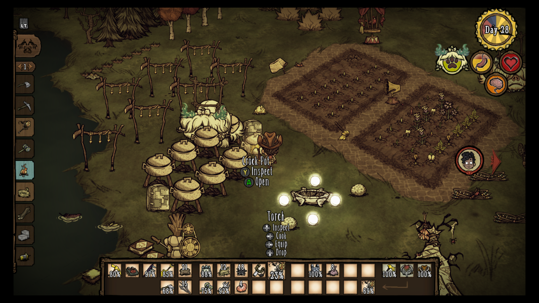 Incorrect torch prompt when next to crockpot - [Don't Starve Together ...