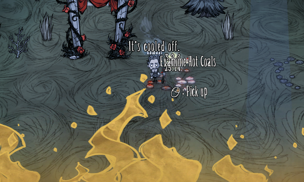 Characters comment on hot coals as if they are cold - Don't Starve ...